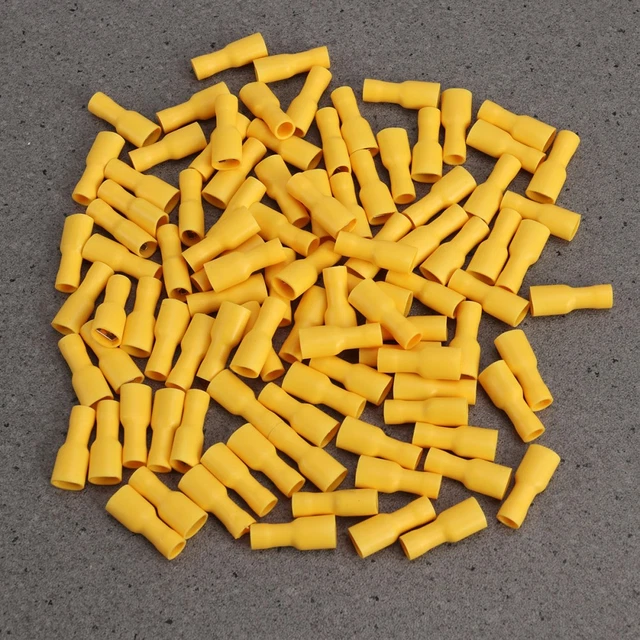 100PCS 2.5MM - 6.5 mm² Female Insulated Electrical Wire Crimp Terminal ...