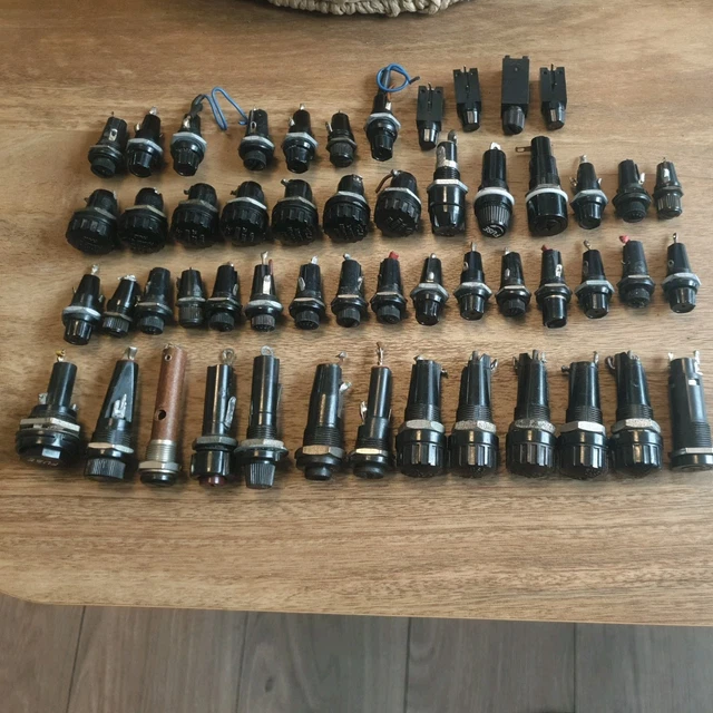 JOBLOT 53 X BELLING LEE, BULGIN FUSE HOLDER, RADIO SPARES VALVE, AMP ...