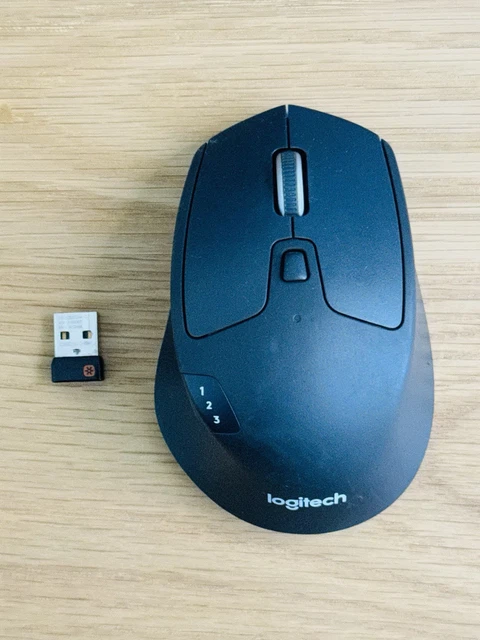LOGITECH M720 TRIATHLON Multi-Device Wireless Mouse, Bluetooth, USB ...