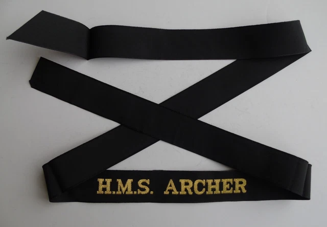ROYAL NAVY CAP Tally - HMS ARCHER - Patrol Vessel - Edinburgh URNU £7. ...