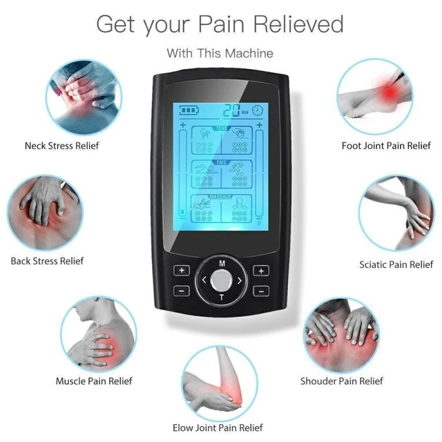TENS UNIT MUSCLE Stimulator Machine Pulse Massager Therapy Pain Relief ...