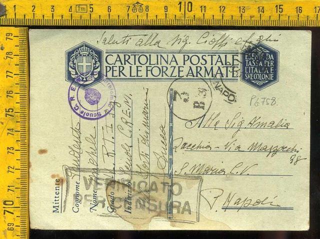 2 GUERRA FRANCHIGIA Posta Militare Marina Forte dei Marmi x Santa Maria ...
