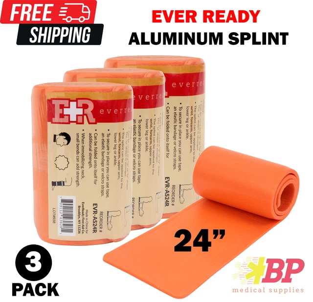 EVER READY FIRST Aid Universal Aluminum Splint 24 Inch Rolled Orange ...