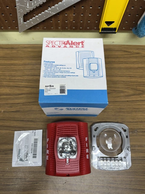 *NEW* SYSTEM SENSOR SPSR Fire Alarm Speaker Strobe Red $38.00 - PicClick