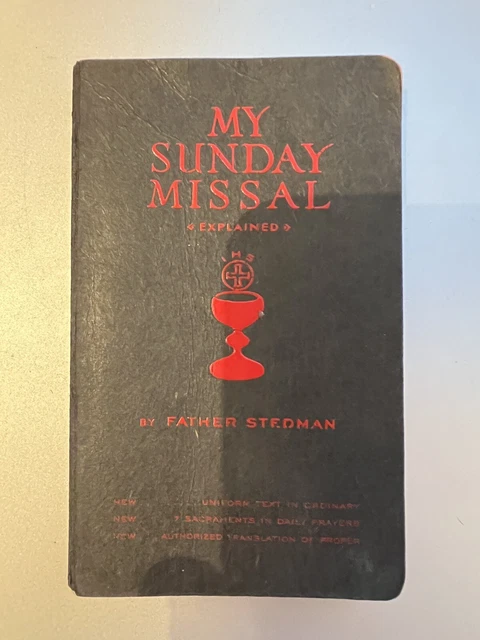 MY SUNDAY MISSAL, Explained, Father Stedman 1938-1941 Mini Book Vintage ...