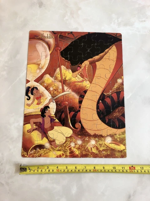VINTAGE DISNEY ALADDIN Jafar Golden 63 Piece 90s Jigsaw Puzzle 11.5x15 ...