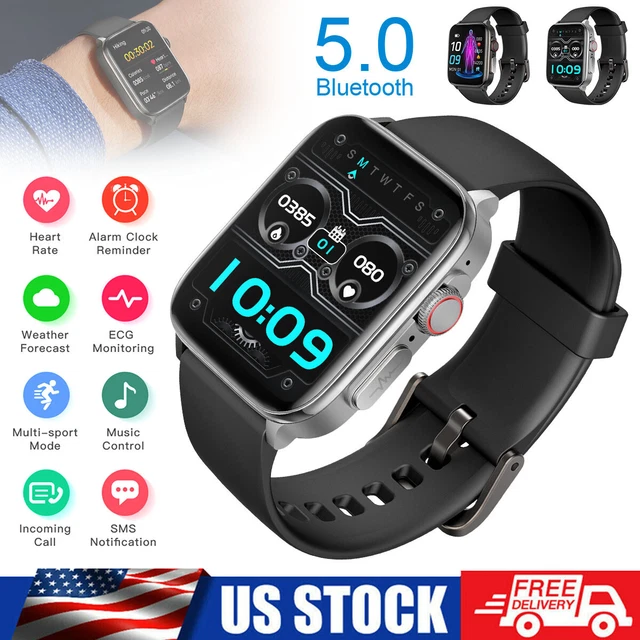 BLUETOOTH CALL SMART Watch ECG Heart Rate Sleep Monitor Sport Fitness ...