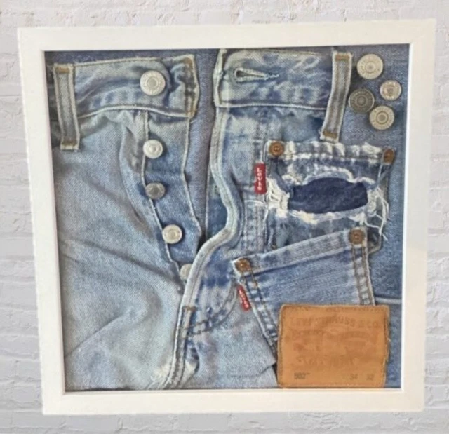 LEVI’S DENIM WALL Art | Framed Textile Montage Picture Front of Jeans £ ...