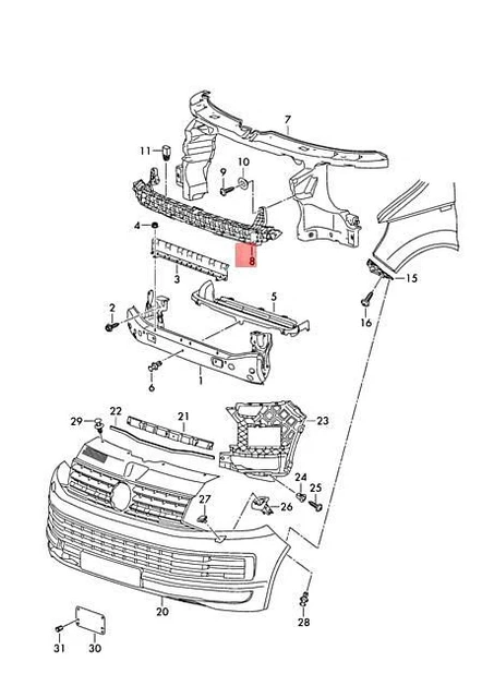 NEW VW CAMPMOBILE Typ2 Transp. Lt Support Element 7E0807699A Genuine £ ...