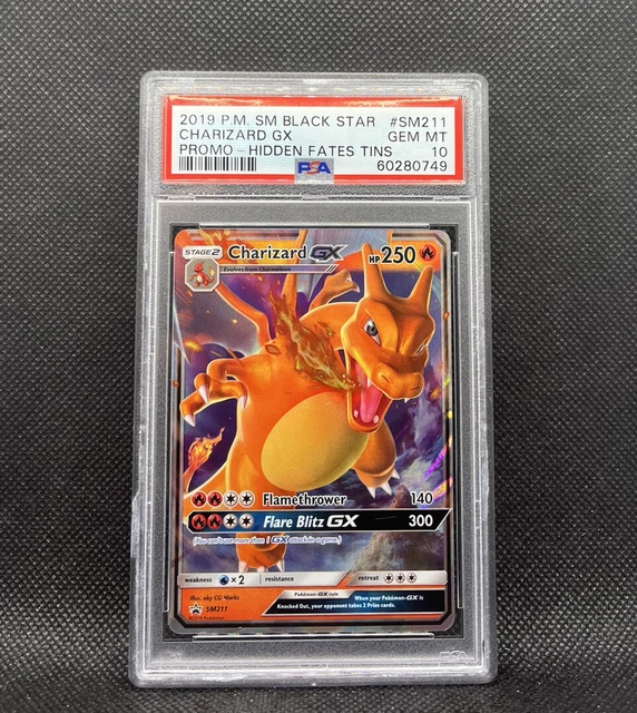 CHARIZARD GX SM211 PSA 10 GEM 2019 Pokémon S & M Hidden Fates Tins FA ...
