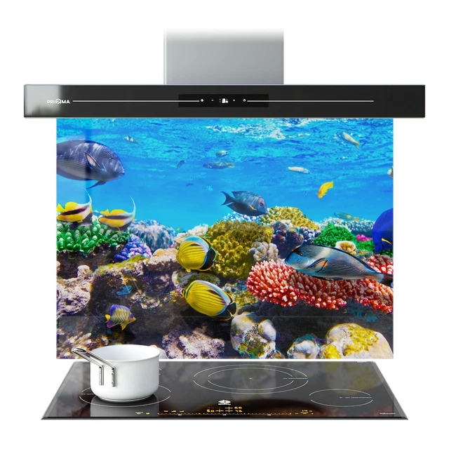 KITCHEN GLASS SPLASHBACK Toughened Tile ANY SIZE Sea Underwater Reef ...
