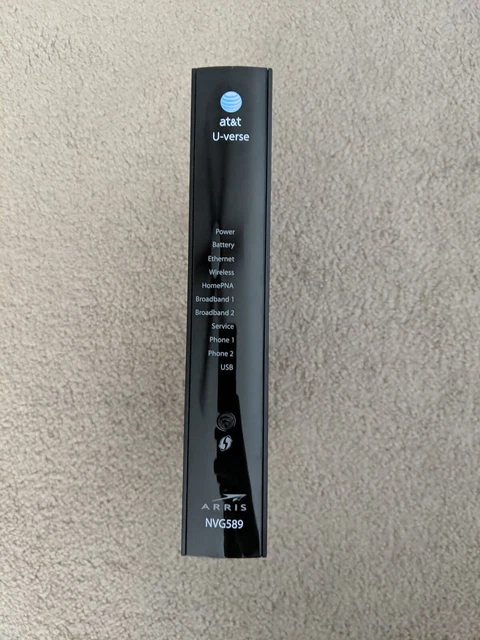 ARRIS AT&T U-VERSE Model NVG589 WiFi Modem Router (NO POWER CORD) $15. ...