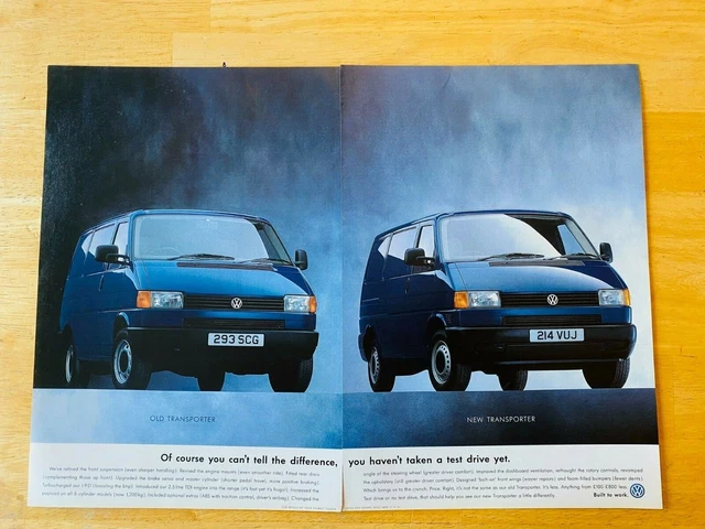 VOLKSWAGEN VW TRANSPORTER T4 1996 Poster Advert A4 X 2 Size File D £1. ...