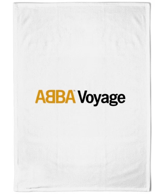 ABBA VOYAGE TEA Towel Eurovision 50th Anniversary White Waterloo London ...