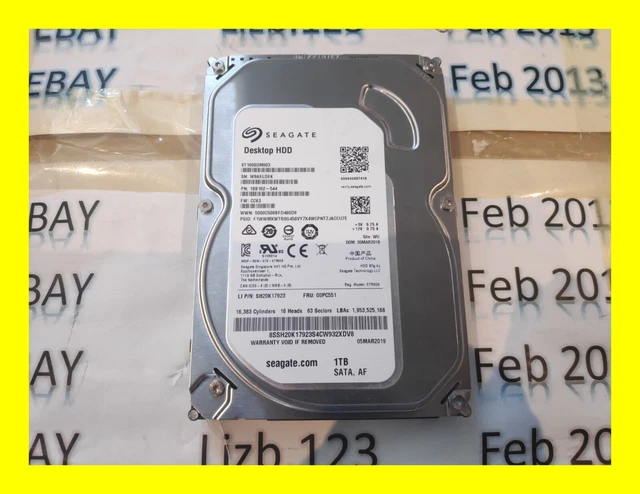 SEAGATE BARRACUDA 1TB Hard Disk Drive Internal 7200 3.5" St1000Dm003 ...