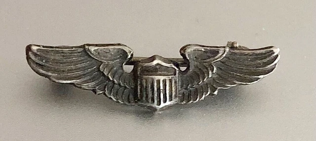VTG WWII ERA Military Pilot Wings Pin: US Air Force; Sterling Silver, 3 ...