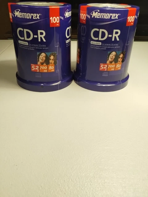 NEW SEALED X2 100 Pack Memorex CD-R 52X 700MB 80min Recordable CD's $29 ...