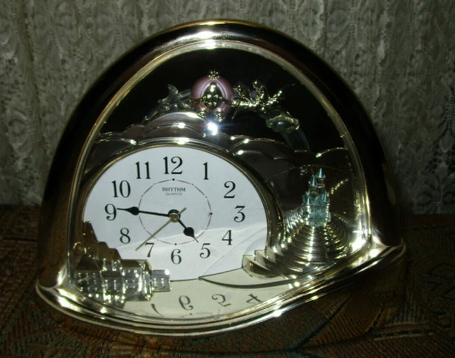 1980S RHYTHM CLOCK Cinderella Theme Flying Horses Pendulum Pumpkin ...