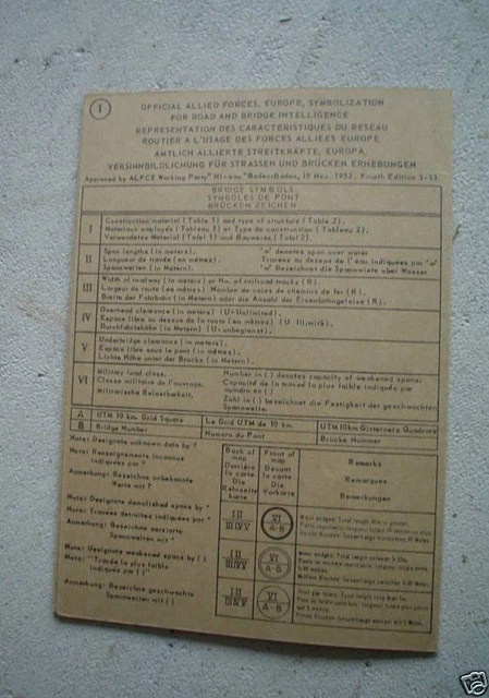 VINTAGE 1953 US Army Booklet Reconnaissance Report Form £16.16 ...