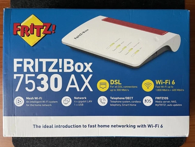 ROUTER MODEM FRITZ!BOX 7530 AX INTERNATIONAL VDSL Wi-Fi 6 fino a 1.800 ...
