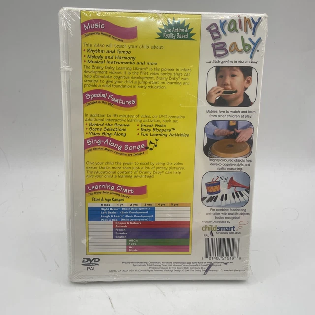 BRAINY BABY - Music Ages 2-5 Years - DVD Brand New Sealed Region 4 PAL ...