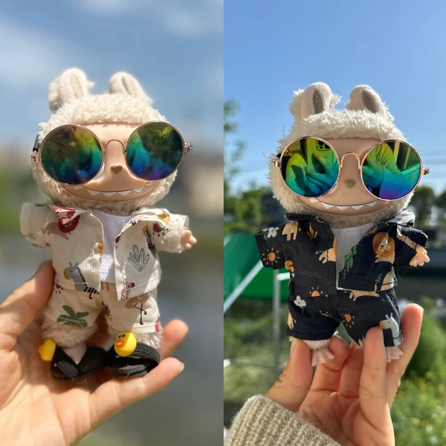 POP MART LABUBU The Monster Plush Doll DIY Clothes Set Glasses Beach ...