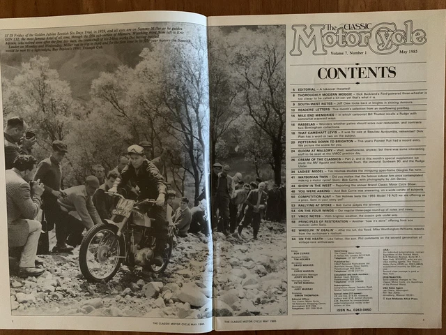 VINTAGE CLASSIC MOTORCYCLE Mag 85 Watsonian V Twin Lewis Pioneer ...