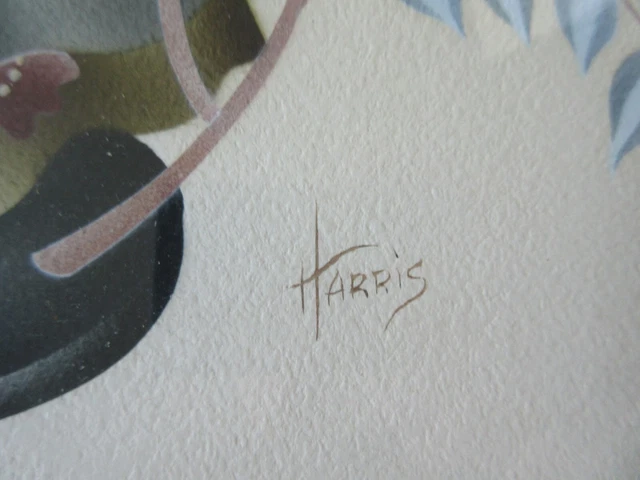 VINTAGE 1930'S ART Deco Benjamin Jorj Harris Watercolor Air Brushed ...