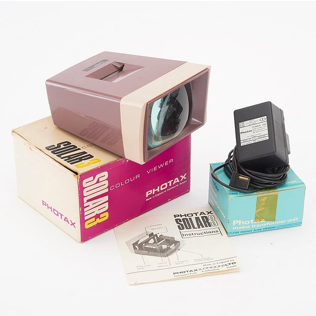 VINTAGE PHOTAX SOLAR 3 35mm SLIDE VIEWER With AC ADAPTER - BOXED ...
