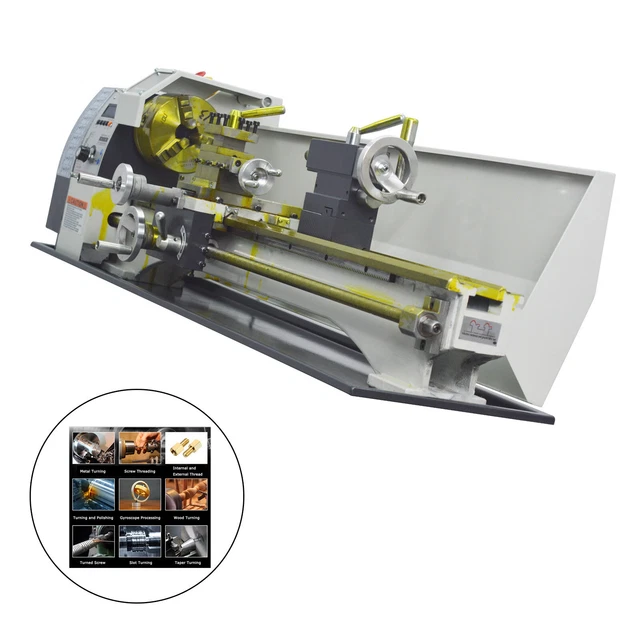 MACHINE À TOUR de banc à tour métallique pouce et métrique 8"X32" 1100W ...
