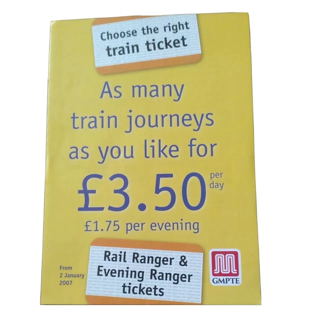 LEAFLET RAIL RANGER Train Ticket - Greater Manchester - From 2/1/2007 £ ...
