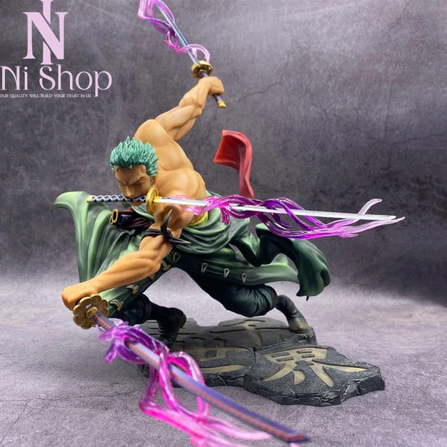 ONE PIECE ANIME Figure 10Cm Roronoa Zoro Three-Blade Manga Statue ...