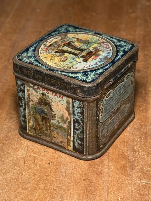 RARE CAPSTAN NAVY Cut Tobacco Tin W.D. & H.O. Wills Medium Strength ...