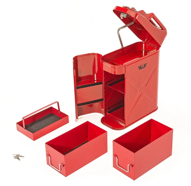 20L JERRY CAN Lockable Storage Tool Box With Removable Drawers Tray ...
