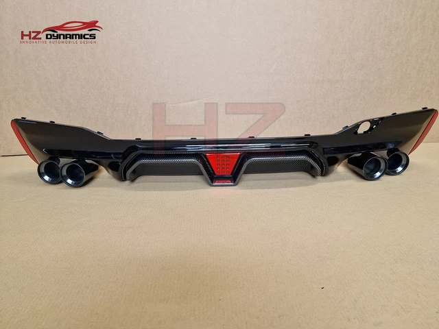 HALF CARBON LED M5 Cs Look Rear Diffuser For 2020 2022 Bmw 5 Series Lci ...