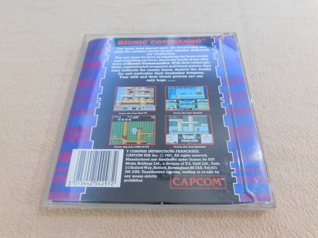 COMMODORE 64 C64 Gioco Disco Per Computer - Bionic Commando - Custodia Buona, Etichetta Pulita ...