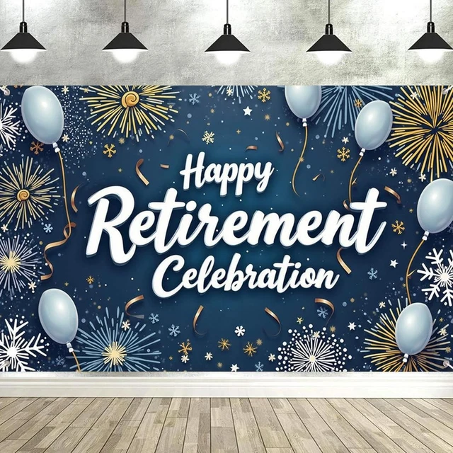 RETIREMENT PARTY DECORATIONS, Extra Large Fabric Retire Sign Banner ...