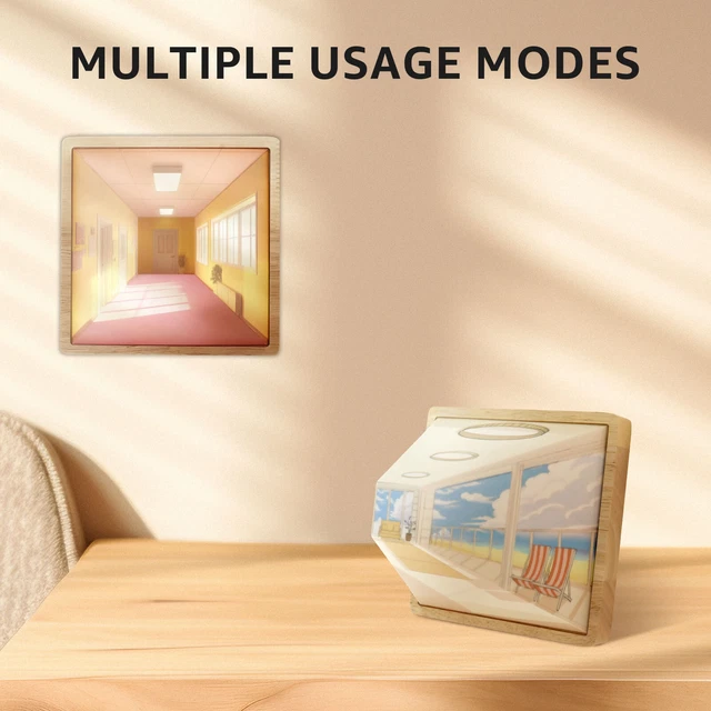 3D VISUAL NIGHT Light Wood Three Dimensional Visual Effect LED Lights ...