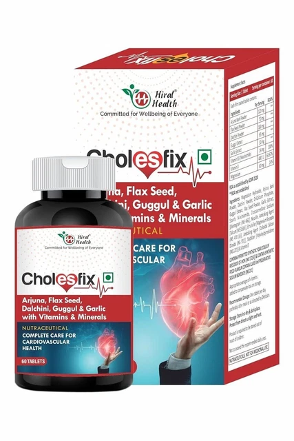 HIRAL HEALTH'S CHOLESFIX Tablets - Heart Supplement to Maintain ...