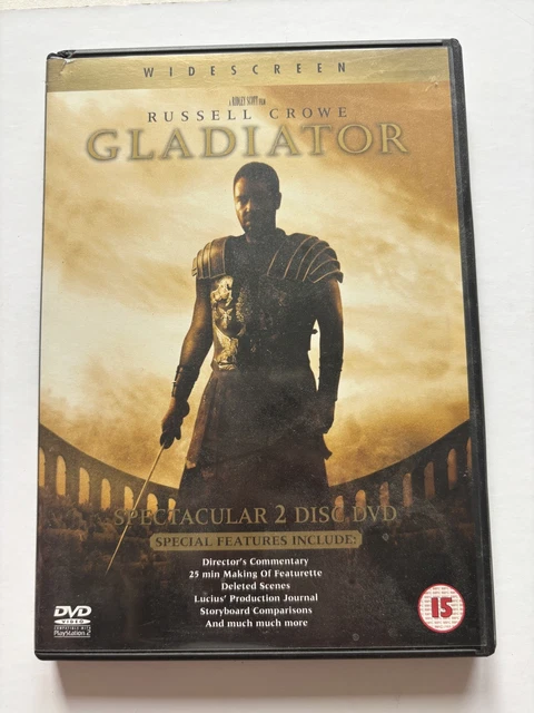 GLADIATOR FILM, 15 rating DVD 2000, historical action adventure, 2 ...