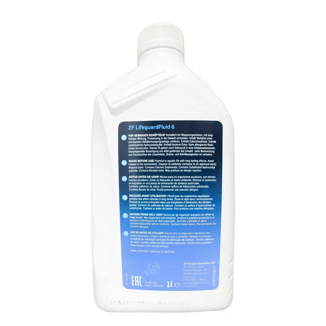 ZF LIFEGUARD 6 ATF - Automatic Transmission Fluid - Genuine ZF 1 Litre ...