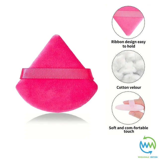 PINK VELVET TRIANGLE POWDER PUFF Face Blender MAKEUP SPONGE Soft ...