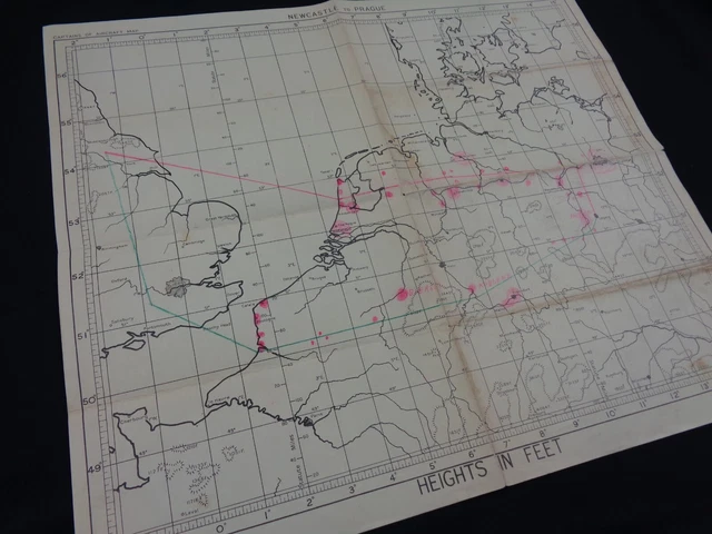 WW2 RAF &CAPTAINS of AIRCRAFT" COCKPIT MAP for BOMBING RAID on LEIPZIG ...