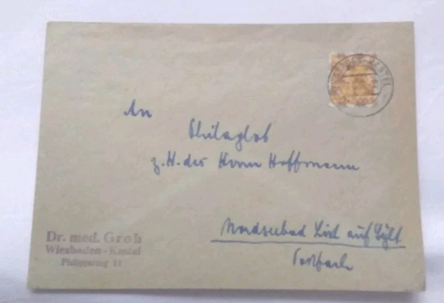 ALL.BESETZUNG BI ZONE Netzaufdruck Brief mit Mi.Nr.45II,echt gelaufen ...