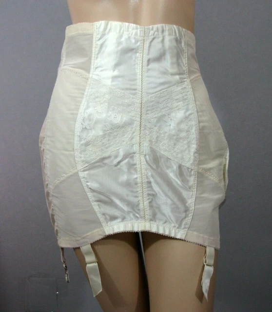 Rare~vintage~60s~smoothie~satin Panel Girdle Open Bottom Corset Garters Size 35 £6450