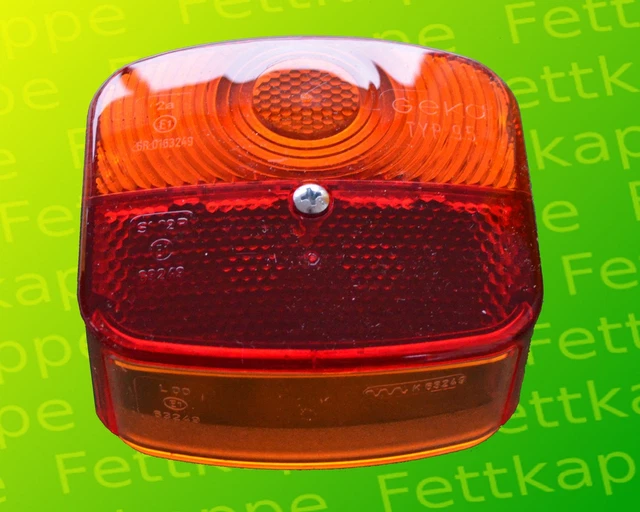 LICHTSCHEIBE FÜR GEKA Dreikammerleuchte TYP 95 mit Kennzeichenleuchte ...