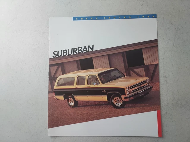 VINTAGE 1986 CHEVROLET GM Suburban SUV Car Brochure Catalog 12"x11" $19 ...