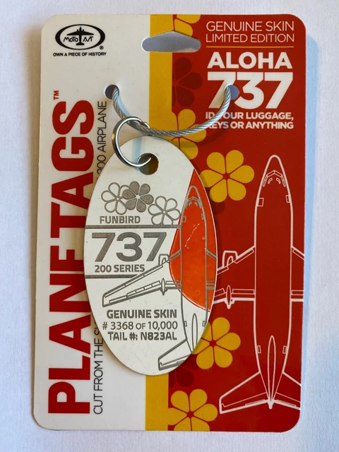 PLANETAGS BOEING 737 200 Series Aloha Tail N823Al White Orangecombo Tag ...