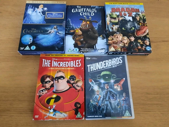 5 X KIDS Childrens Animated DVD Boxset Bundle Thunderbirds Incredibles ...