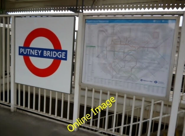PHOTO 6X4 MAP and sign, Putney Bridge Underground Station Fulham c2013 ...